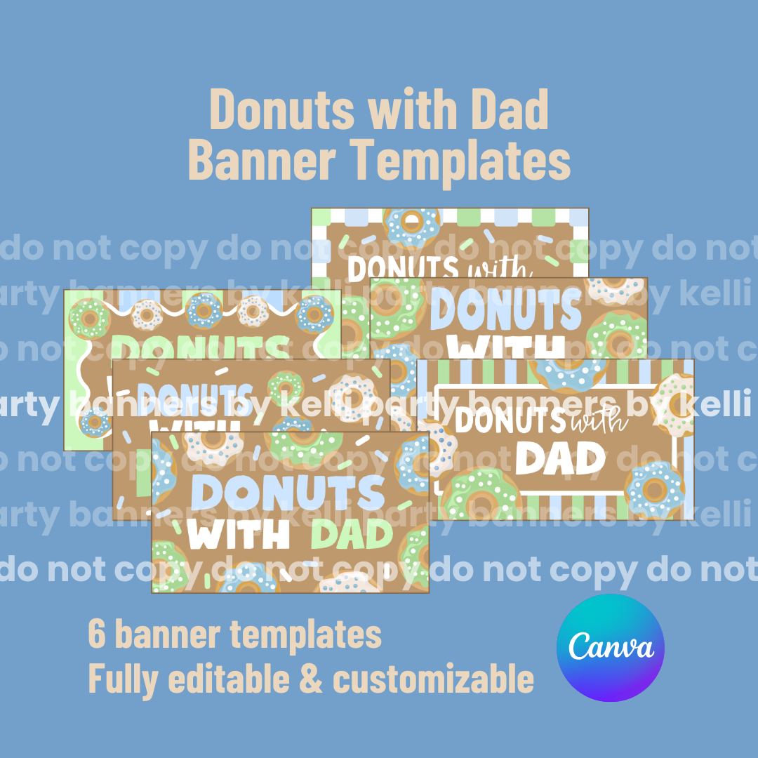 Donuts with Dad Banner Templates – Party Banners by Kelli