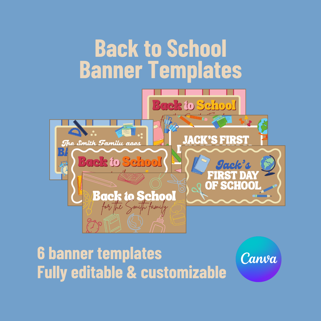 Back to School Banner Templates – Party Banners by Kelli
