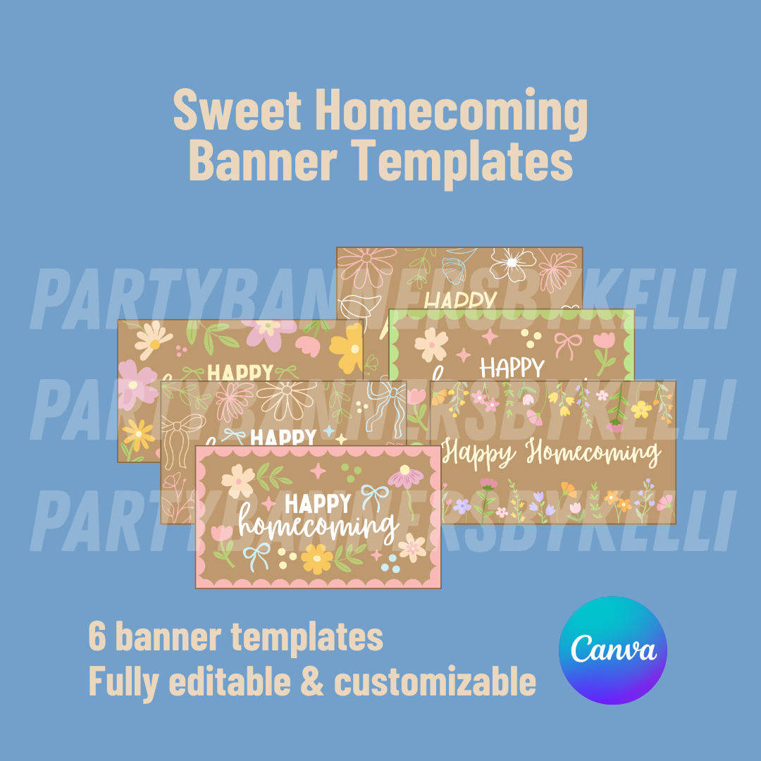 Sweet Homecoming Banner Templates – Party Banners by Kelli