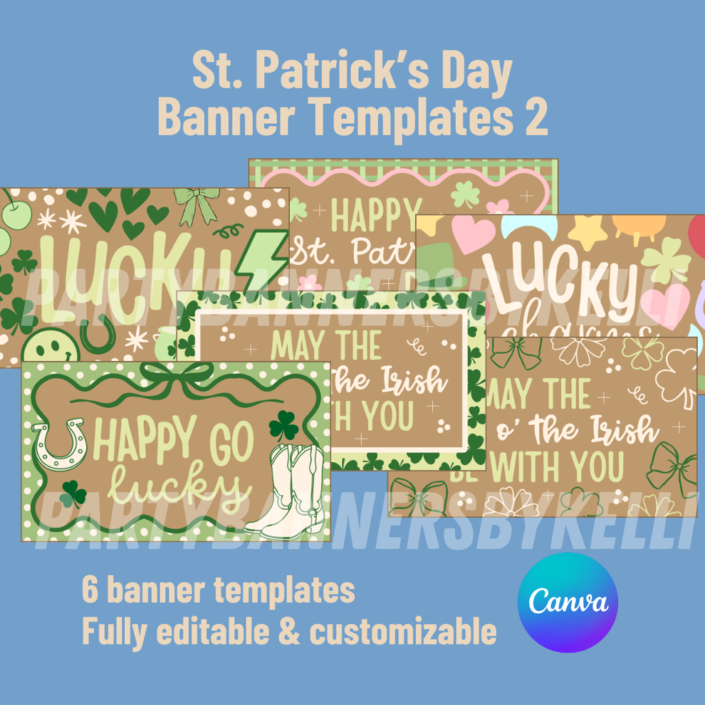 St. Patrick's Day Banner Templates 2 – Party Banners by Kelli